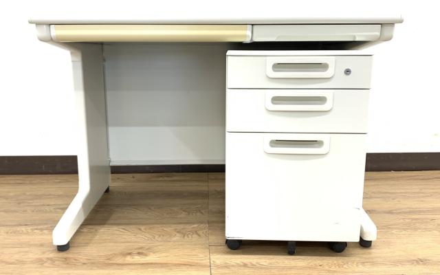 【中古】LA RY-107HN WS プラス/PLUS 片袖机 379504 - 中古オフィス家具ならオフィスバスターズ