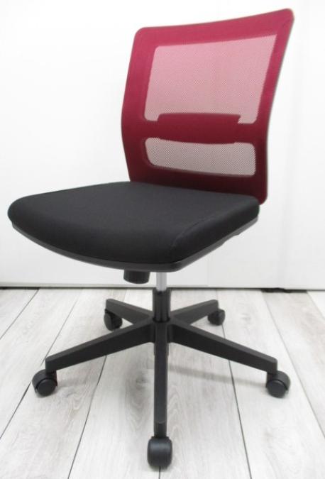 【中古】レオ オフィスチェア LE-1700-RE ライオン 肘無ミドルバックチェア 412682 - 中古オフィス家具ならオフィスバスターズ