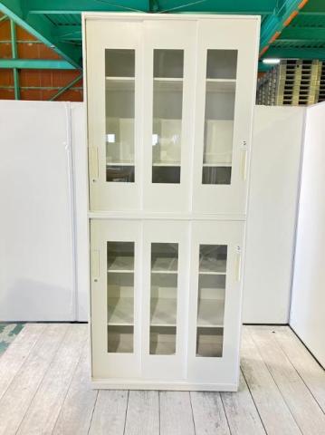 【中古】DSK書庫 V945-10TG ダイシン工業 ハイキャビネット／引き違い＋引き違い 417782 - 中古オフィス家具ならオフィスバスターズ