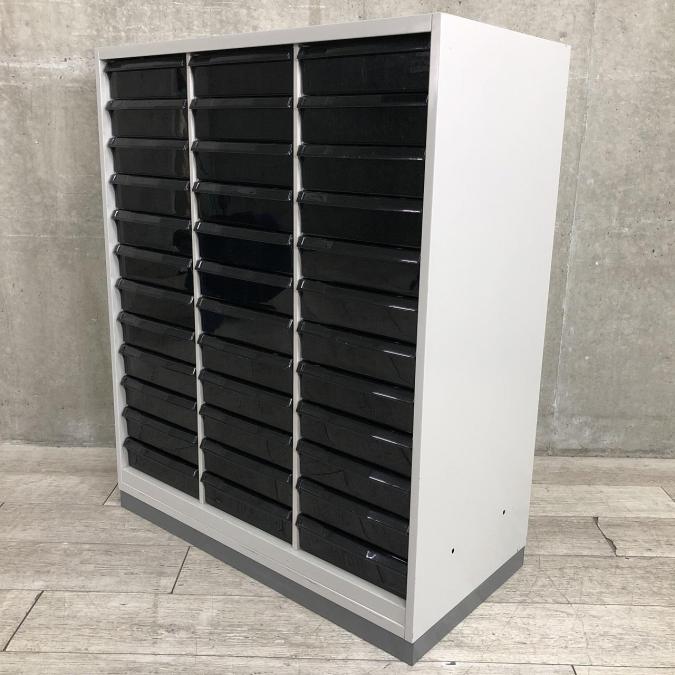 【中古】HSシリーズ ウチダ/UCHIDA ローキャビネット／クリスタルトレー 435545 - 中古オフィス家具ならオフィスバスターズ