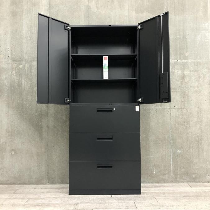 【中古】エディア コクヨ/KOKUYO ハイキャビネット／両開き＋3段ラテラル 490505 - 中古オフィス家具ならオフィスバスターズ