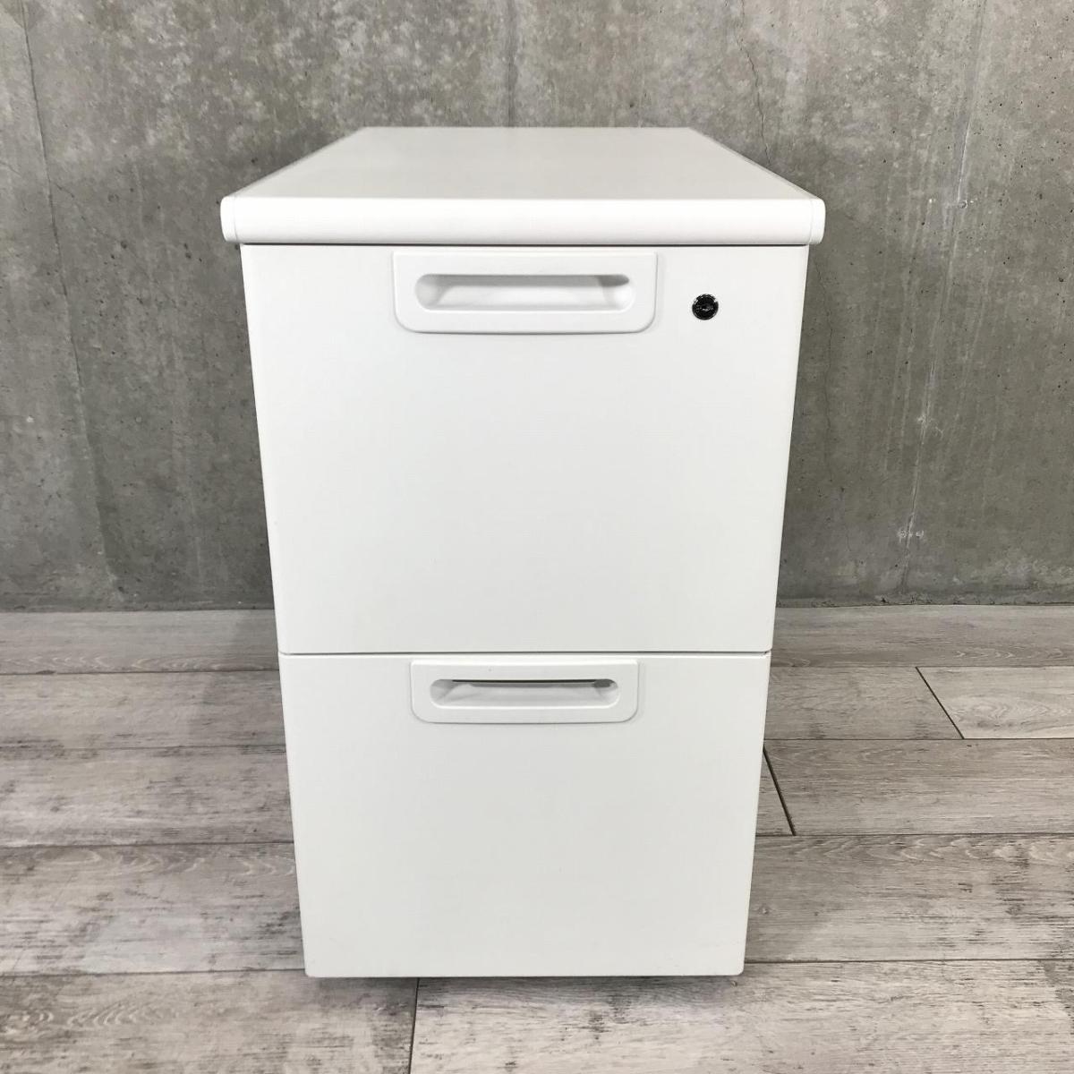 【中古】LA RY-047D-A2 WS/WH プラス/PLUS 脇机2段 506398 - 中古オフィス家具ならオフィスバスターズ