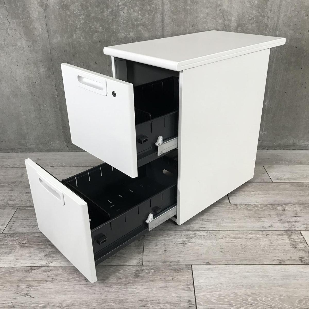 【中古】LA RY-047D-2 WH プラス/PLUS 脇机2段 516284 - 中古オフィス家具ならオフィスバスターズ